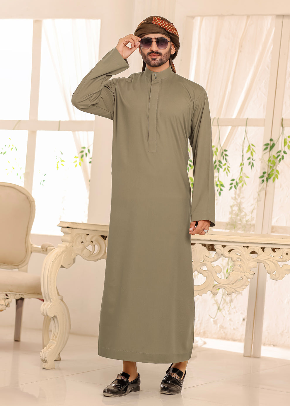 DHANI GREEN KUWAITI JUBBA – Saleem Fabric Pakistan
